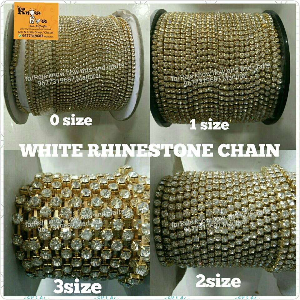 White Stone chain-18pp Medium size – KnowHowArtCraft