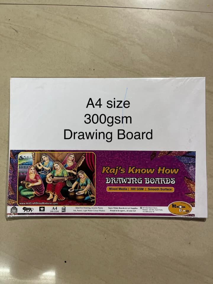 A4 300gsm snow white board- Drawing sheets -10 sheet – KnowHowArtCraft