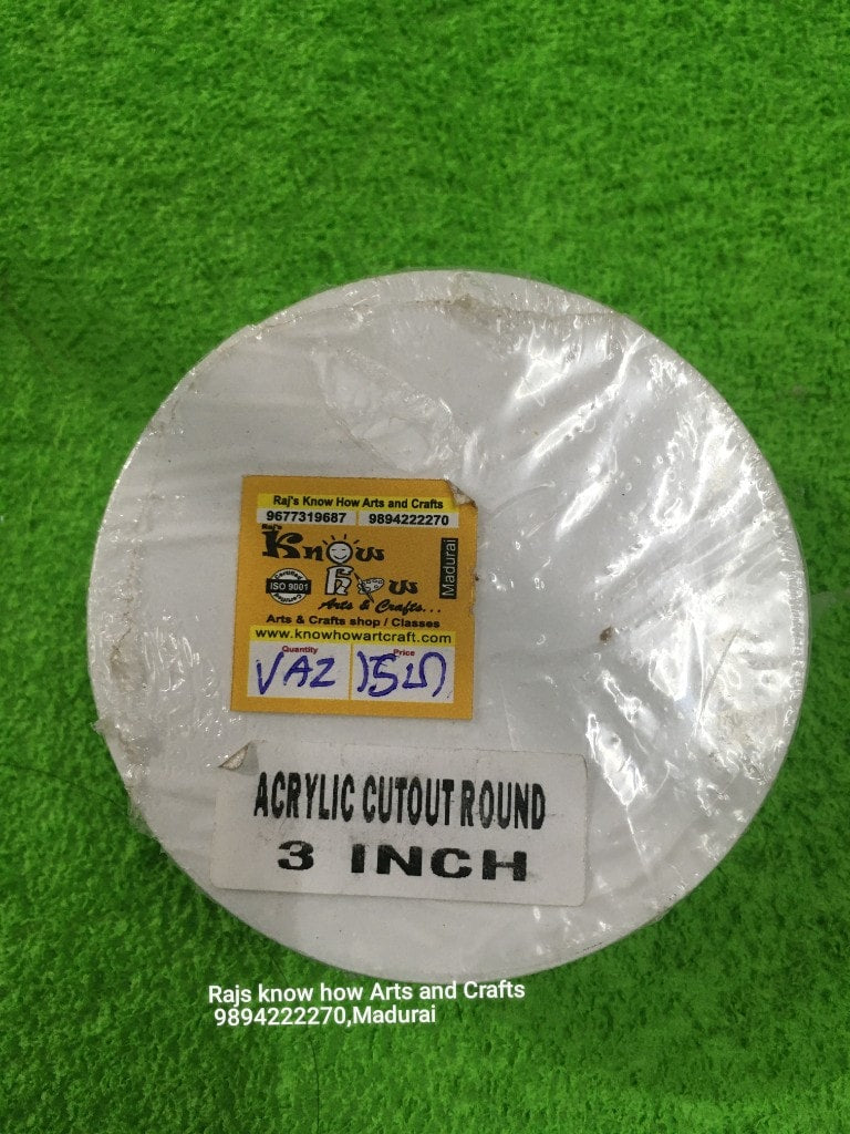 3 inch acrylic cut out Round – KnowHowArtCraft
