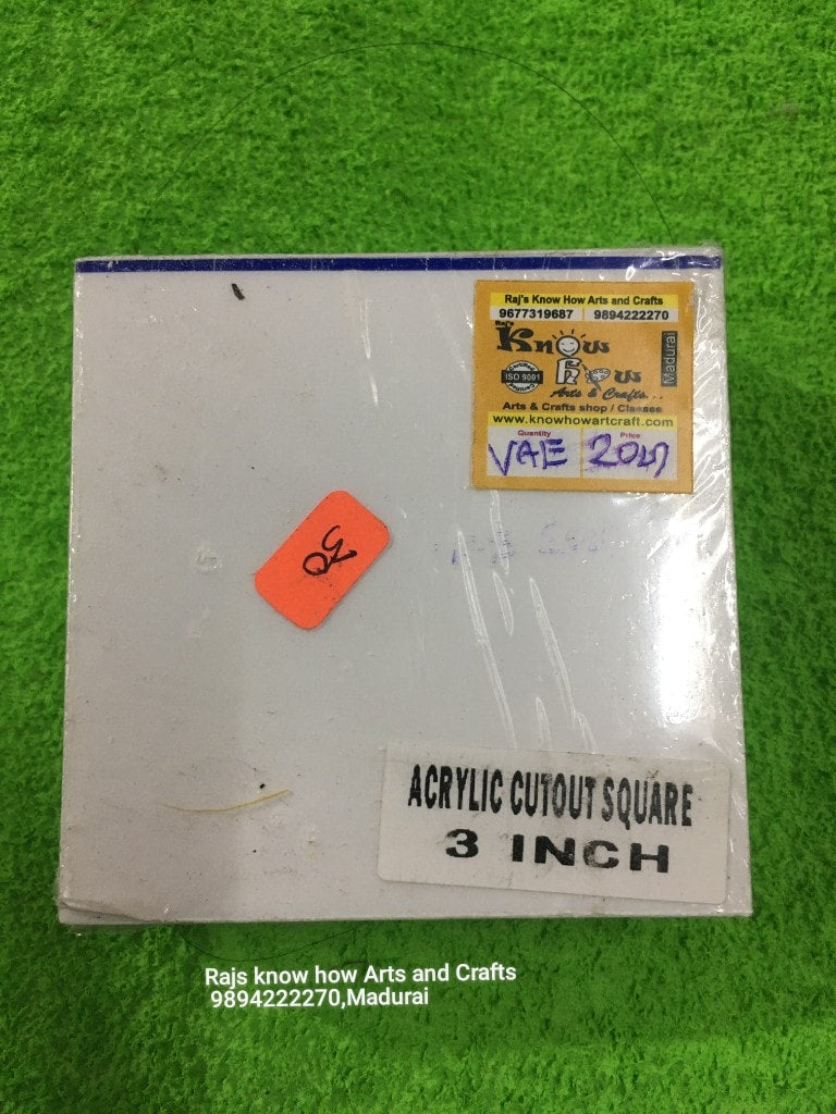3 inch acrylic cutout Square – KnowHowArtCraft