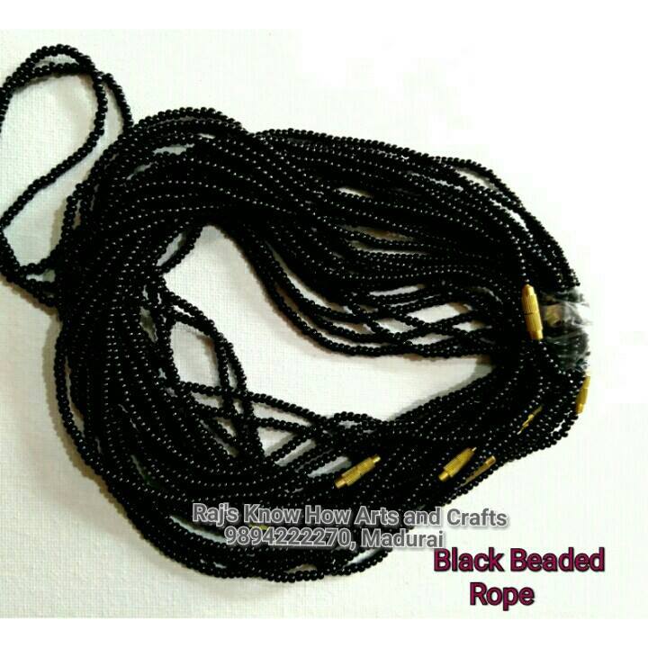 Black beaded back Rope-1 dozen – KnowHowArtCraft