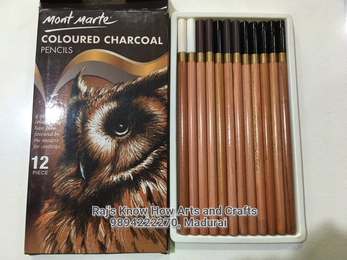 Coloured charcoal Pencil set – KnowHowArtCraft