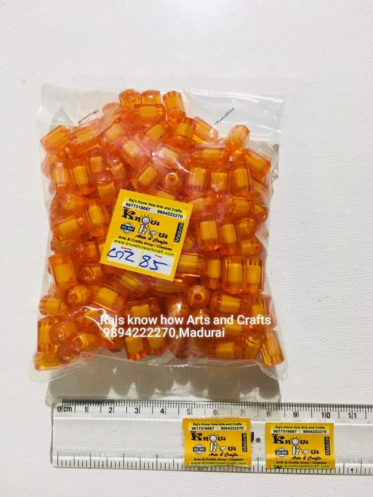 Orange Glass cut tablet beads small 100g – KnowHowArtCraft
