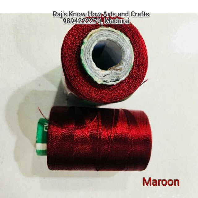 Silk Thread Maroon -1 Roll – KnowHowArtCraft