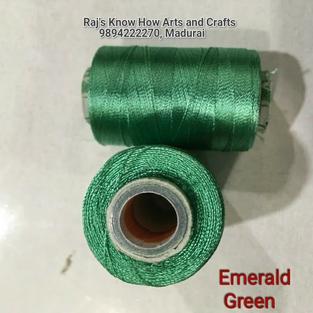 Silk Thread Emerald green -1 Roll – KnowHowArtCraft